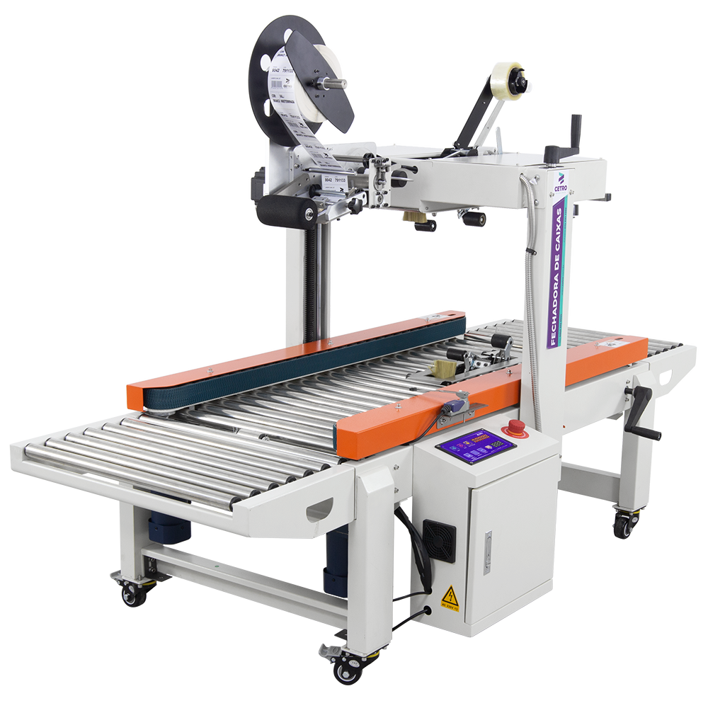 Fechadora de Caixas com Aplicador de Etiquetas Superior FXJ 5050 - Cetro